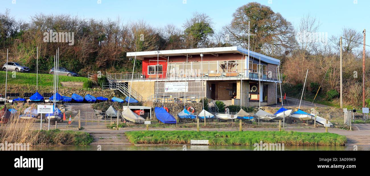Bristol Avon Sailing Club house on the banks of the river Avon at Mead ...