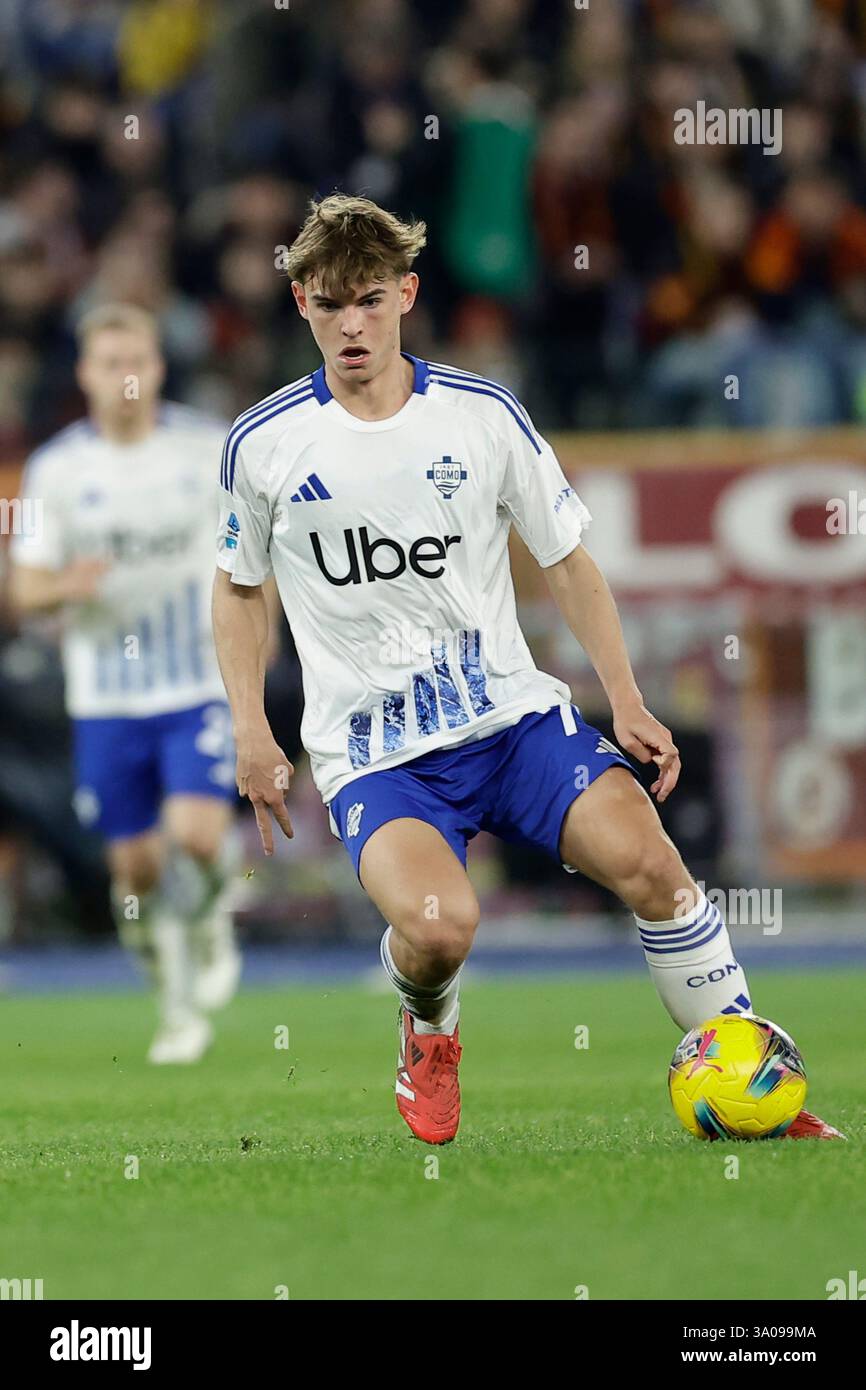 Rome, Italy. 02nd Mar, 2025. Comoâ??s Argentinian midfielder Nico Paz ...