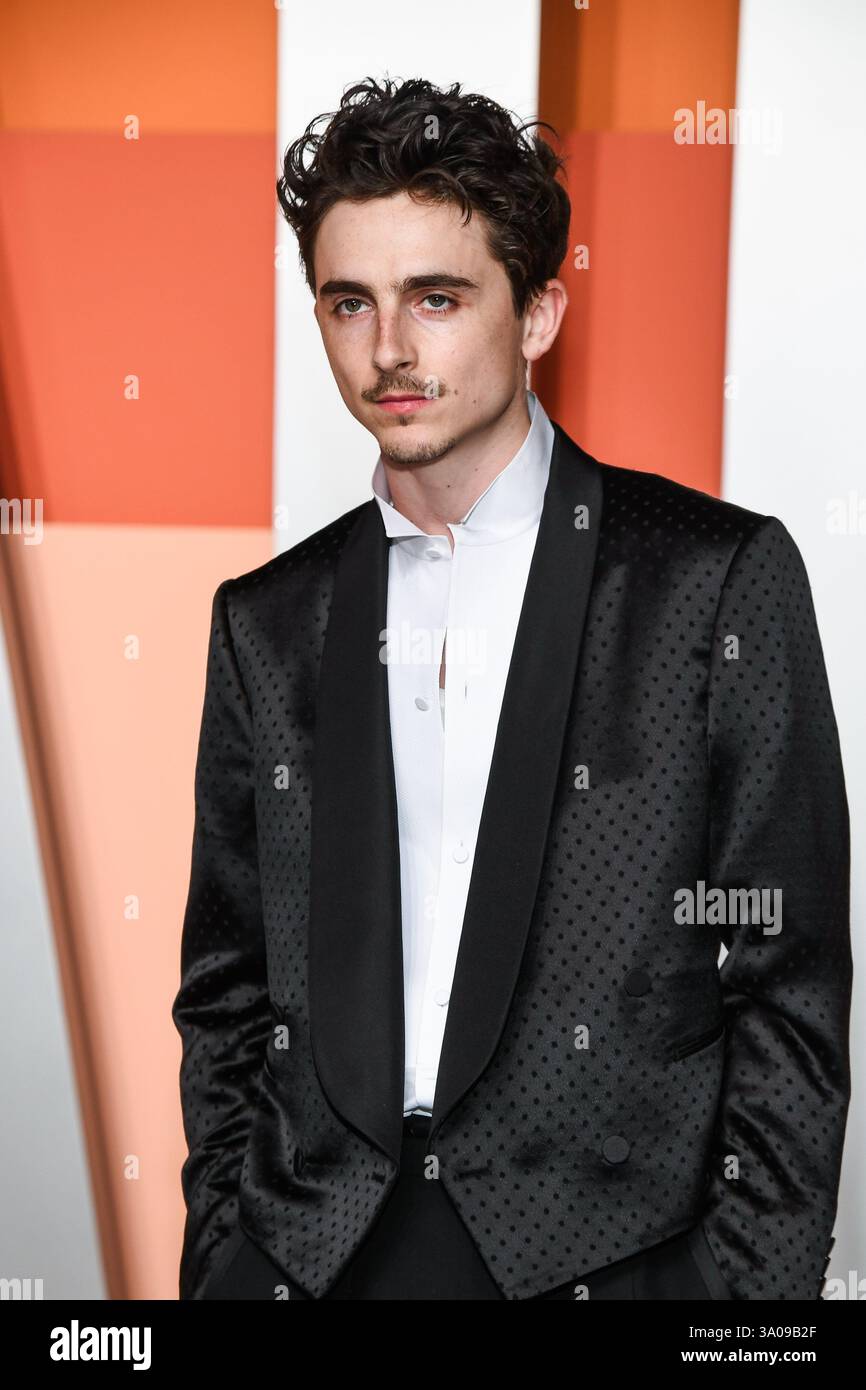 USA. 02nd Mar, 2025. Timothee Chalamet walking on the red carpet at the ...