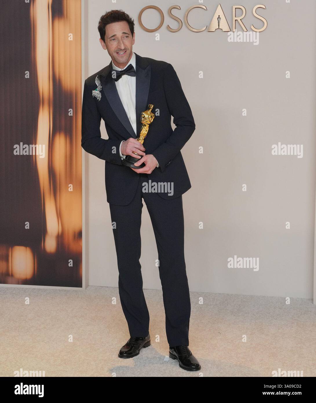 Adrien Brody, winner of the Best Actor in a Leading Role for “The Brutalist”, posing in the ...