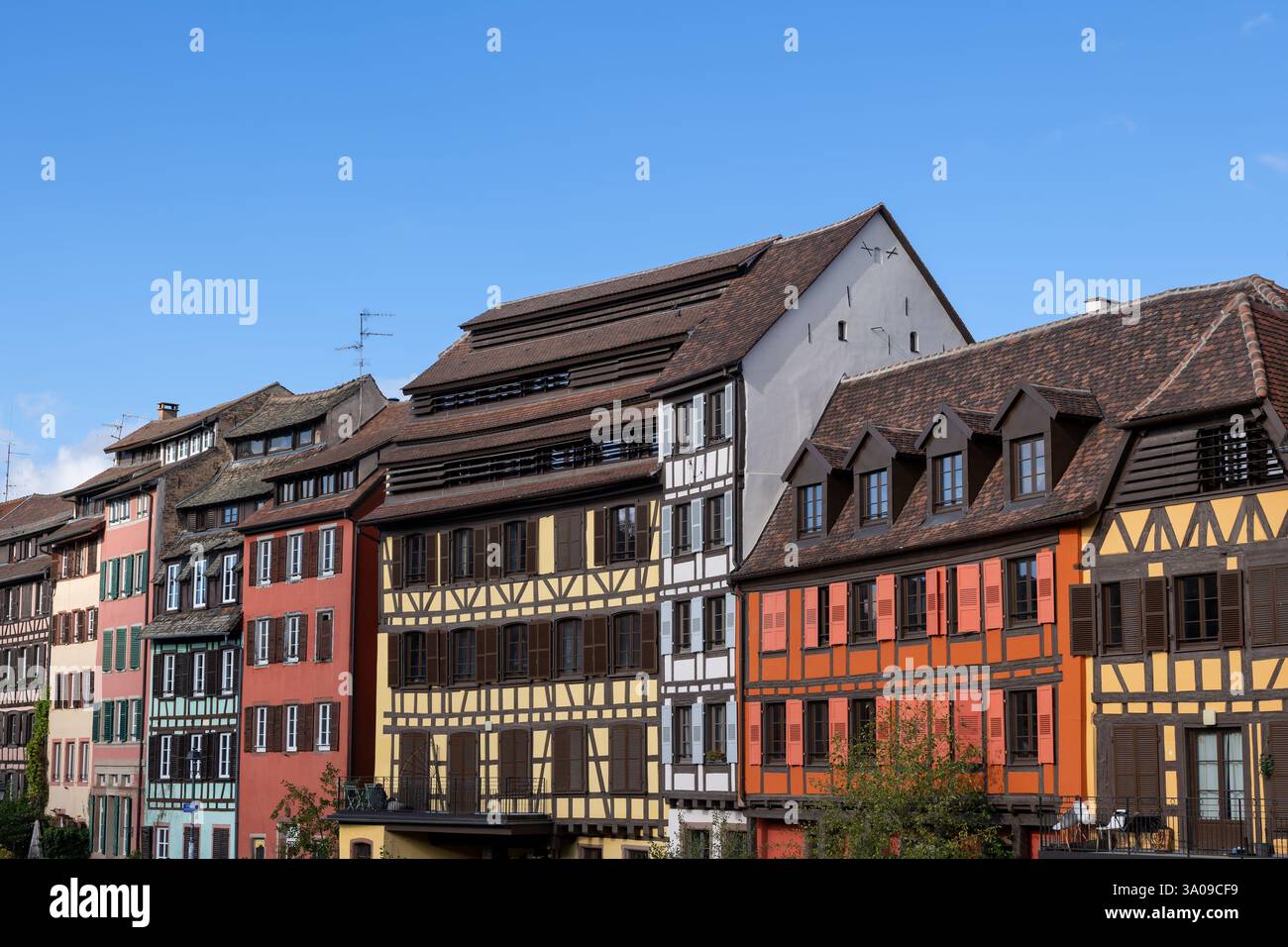 City of Strasbourg in Alsace, France. Row of traditional buildings in ...
