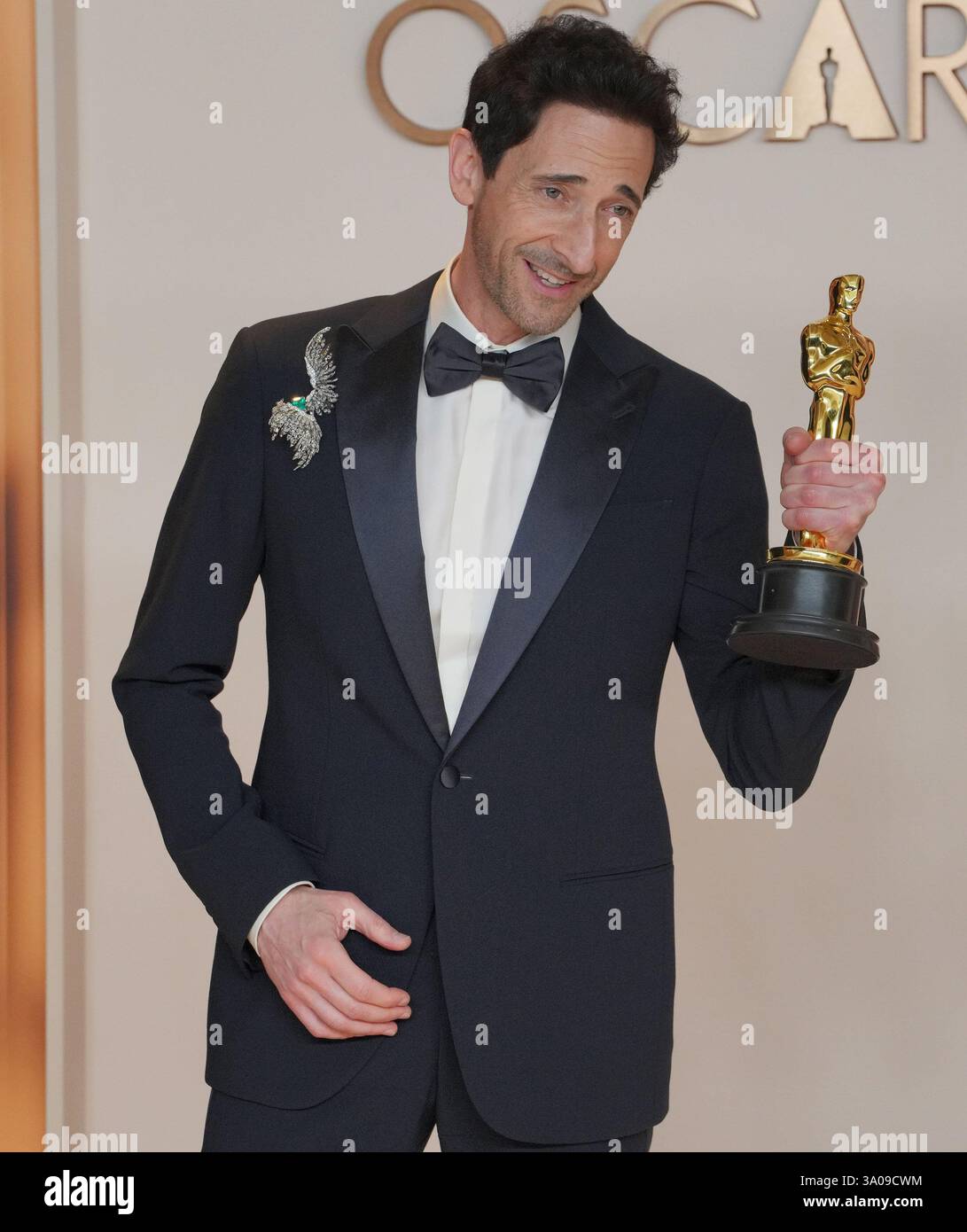 Adrien Brody, winner of the Best Actor in a Leading Role for “The Brutalist”, posing in the ...