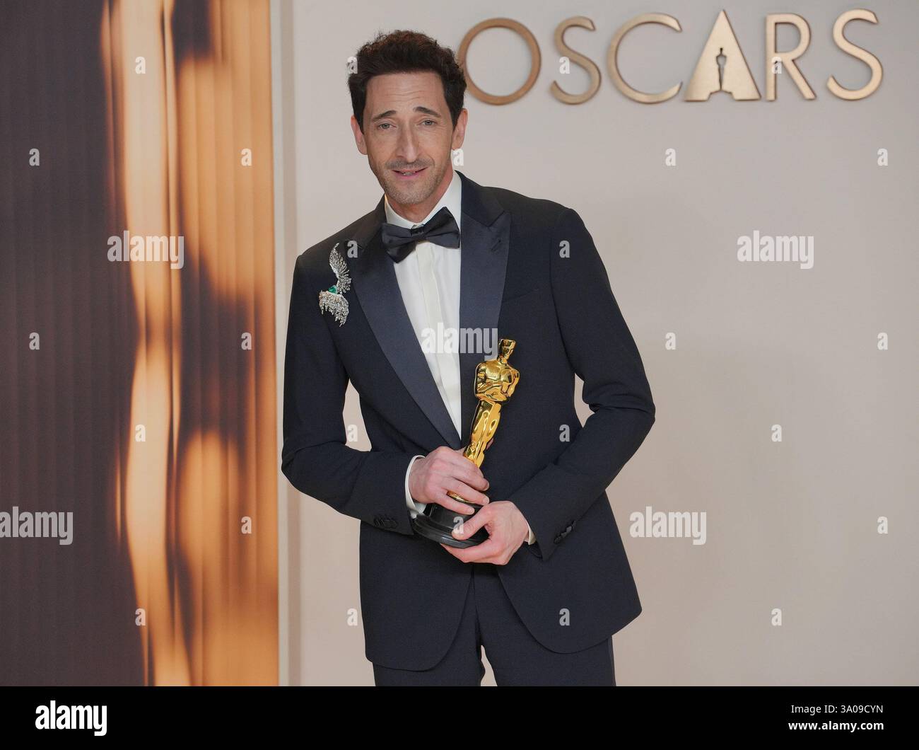 Adrien Brody, winner of the Best Actor in a Leading Role for “The Brutalist”, posing in the ...