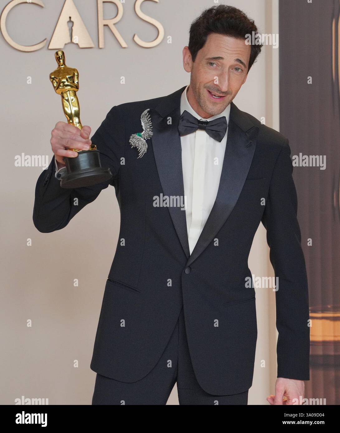 Adrien Brody, winner of the Best Actor in a Leading Role for “The Brutalist”, posing in the ...