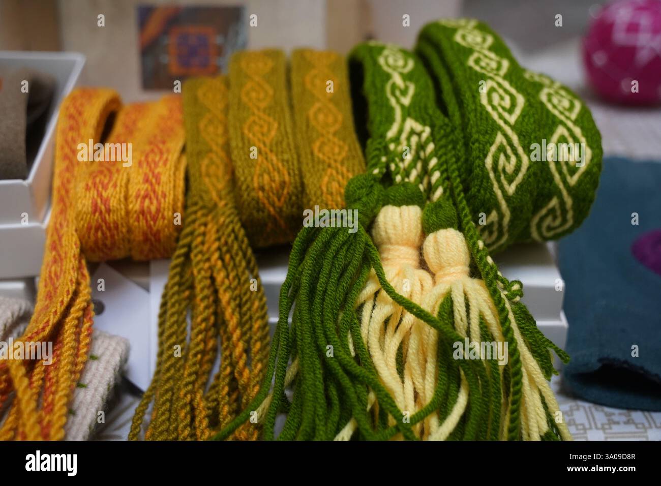 Handmade rope belt. Craft fair Stock Photo - Alamy