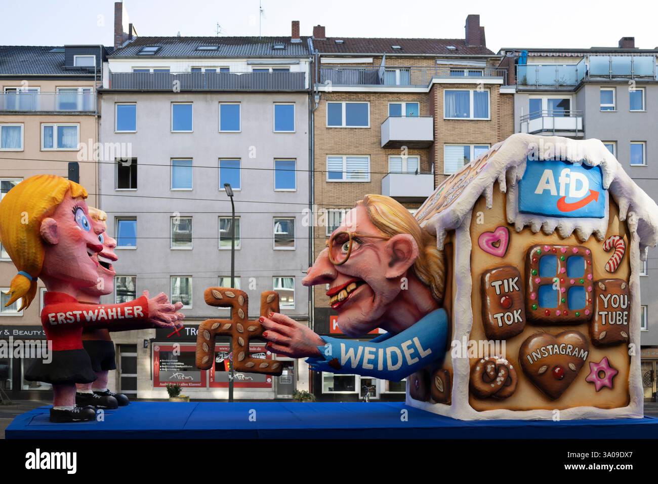 Dusseldorf, Germany. 3 March 2025. Political carnival floats by ...