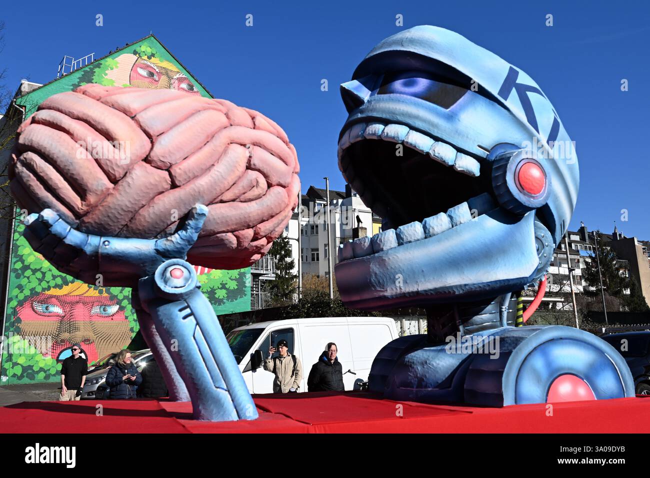 Duesseldorf, Germany. 03rd Mar, 2025. A float with the motto "KI ...