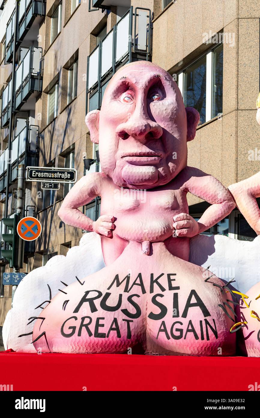 Dusseldorf, Germany. 3 March 2025. Political carnival float depicting ...