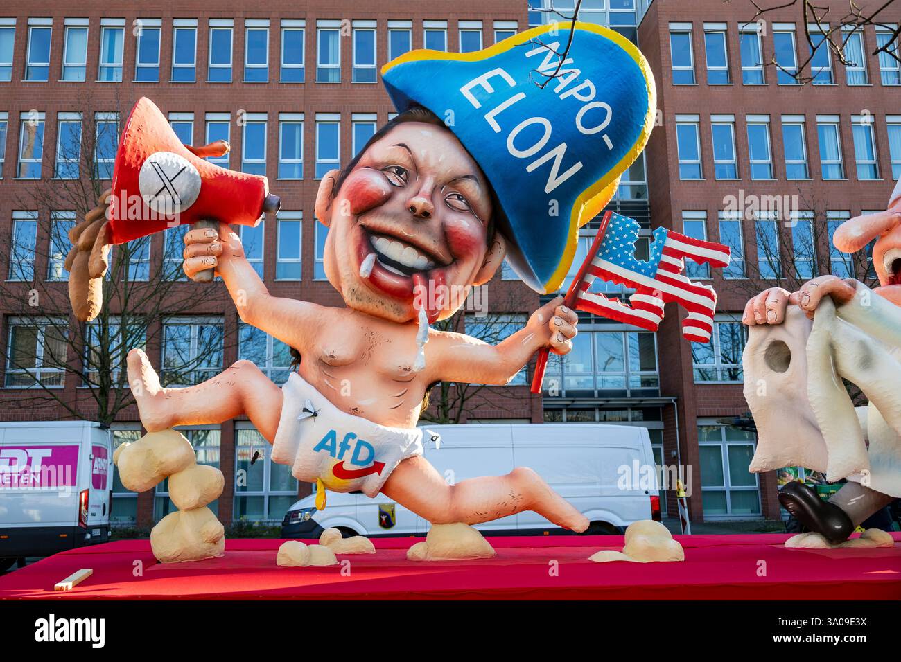 Dusseldorf, Germany. 3 March 2025. Political carnival float depicting ...