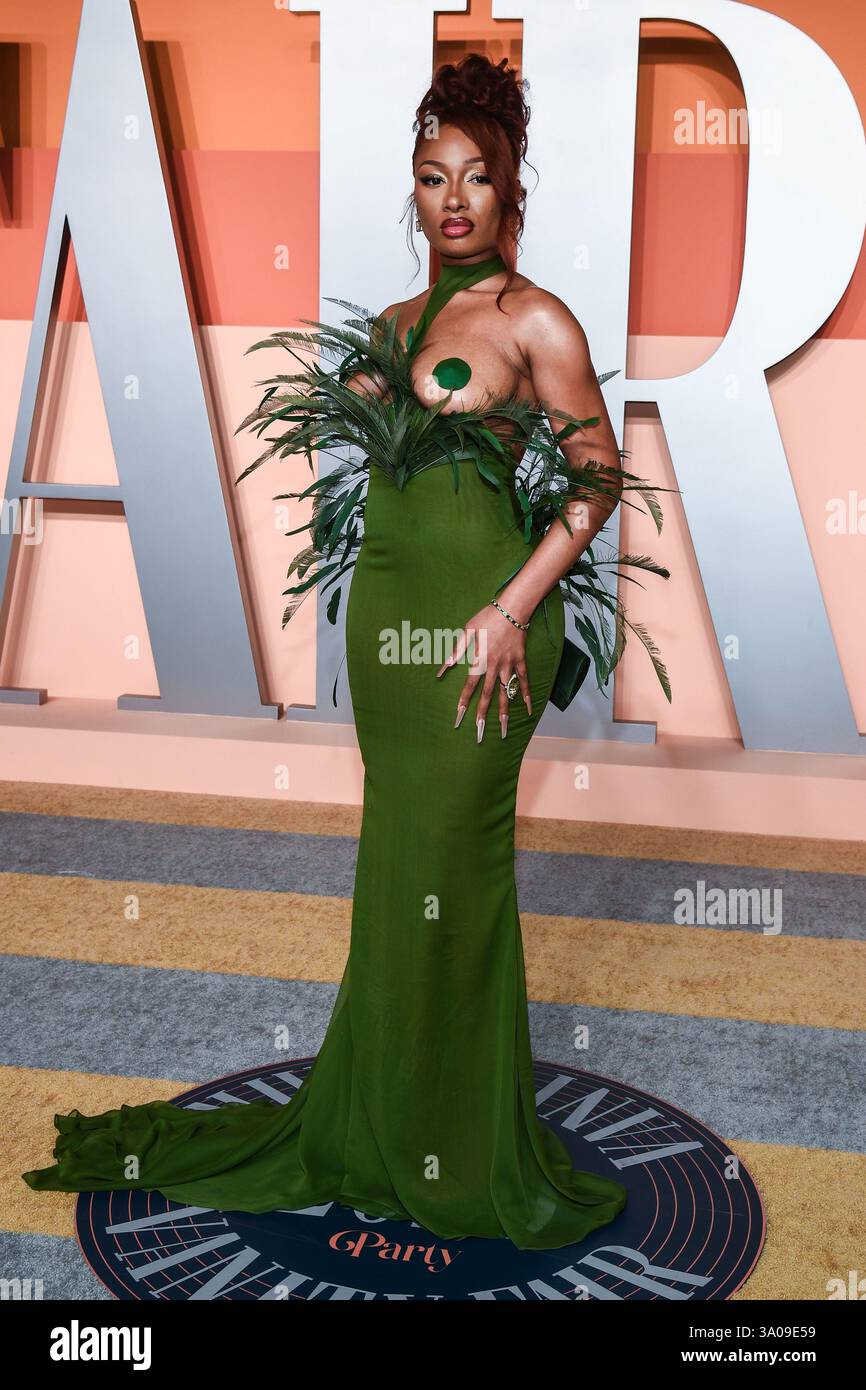 Megan Thee Stallion walking on the red carpet at the 2025 Vanity Fair ...