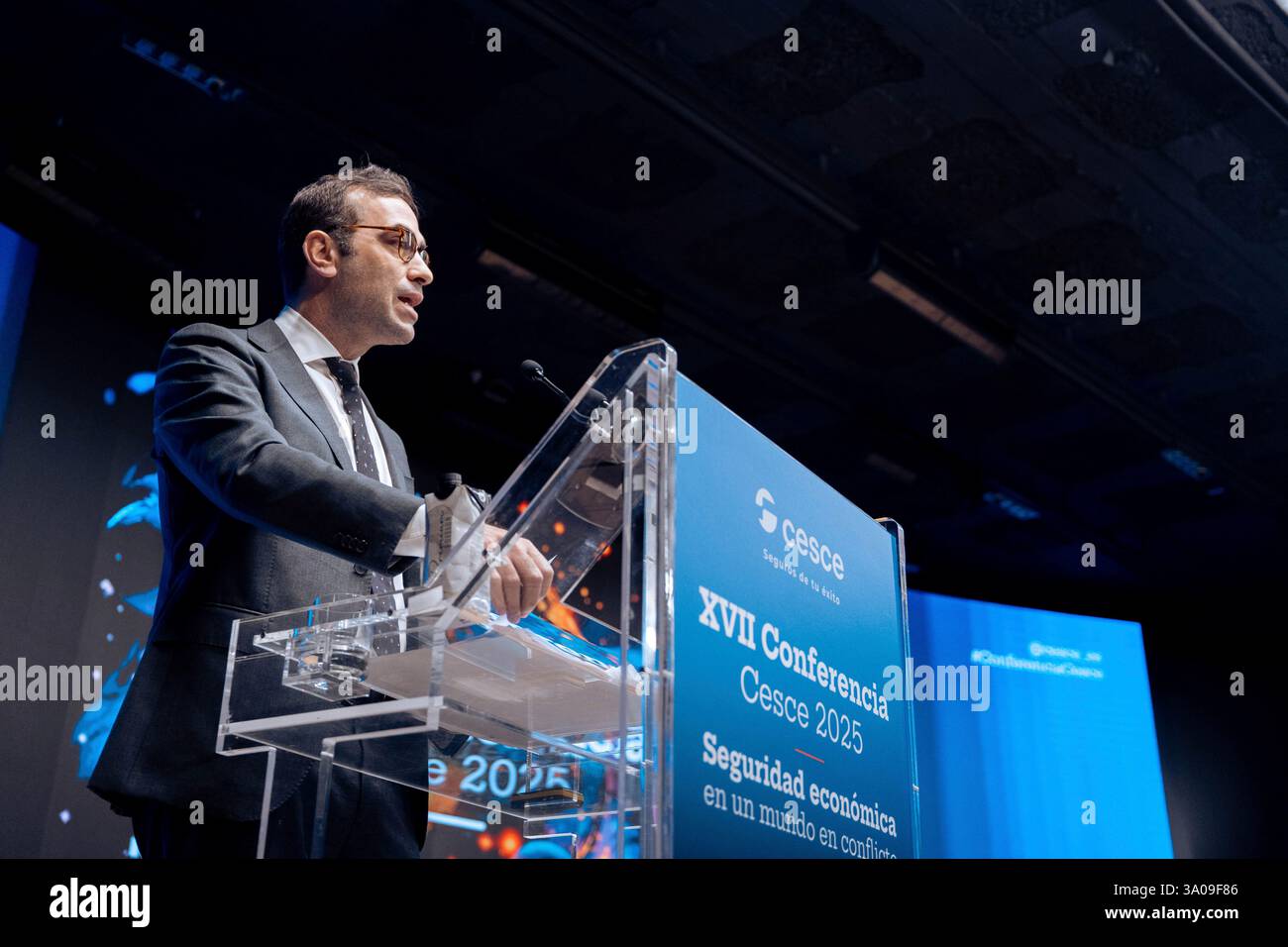 The Minister of Economy, Carlos Cuerpo, speaks at the opening of the ...