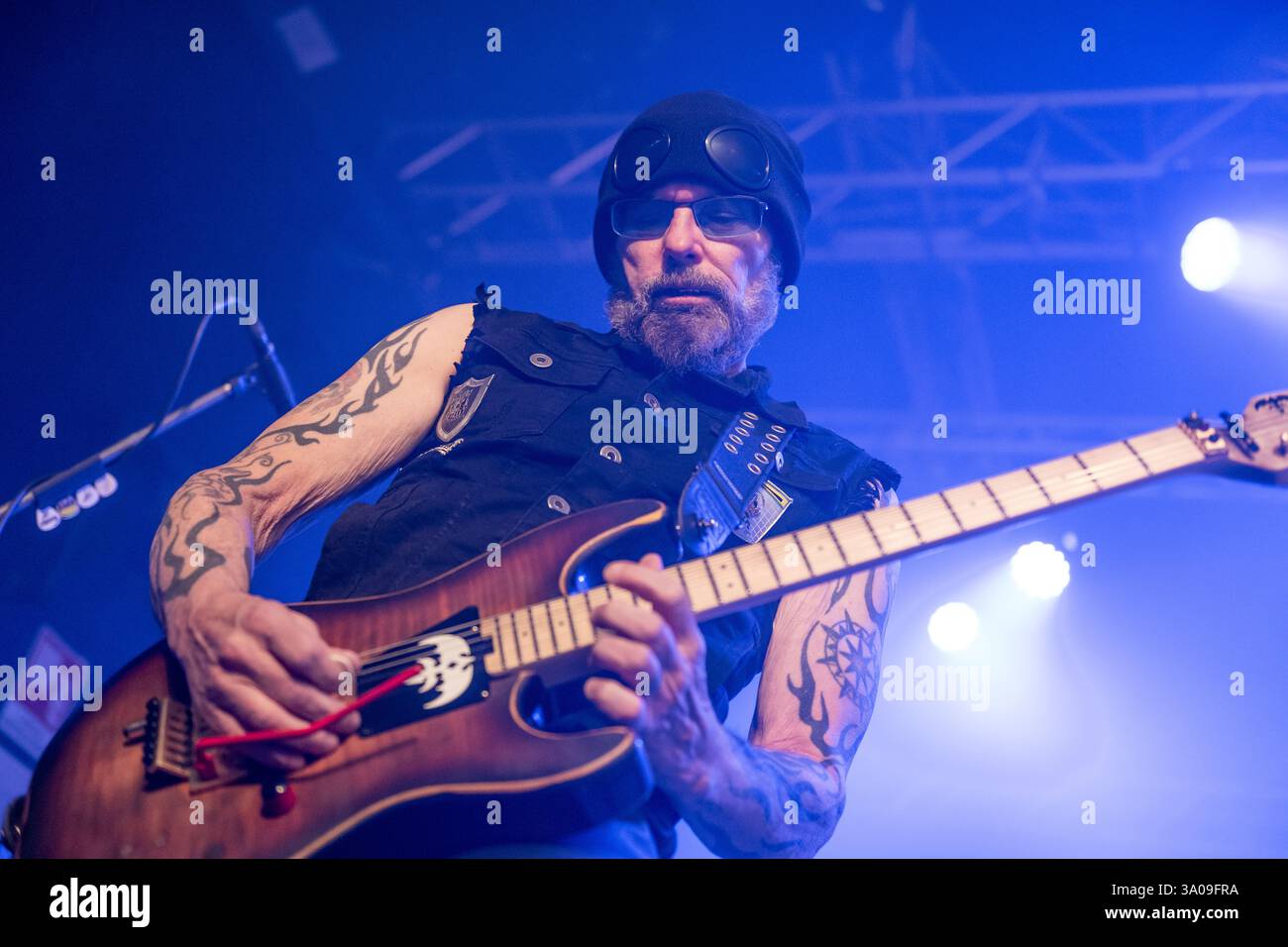 February 20, 2025: Queensrÿche guitarist Mike Stone plays a concert in ...