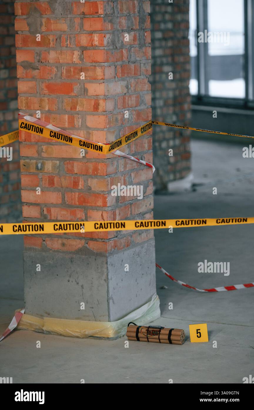 Clue number five. Explosive bomb is indoors. Police investigation ...