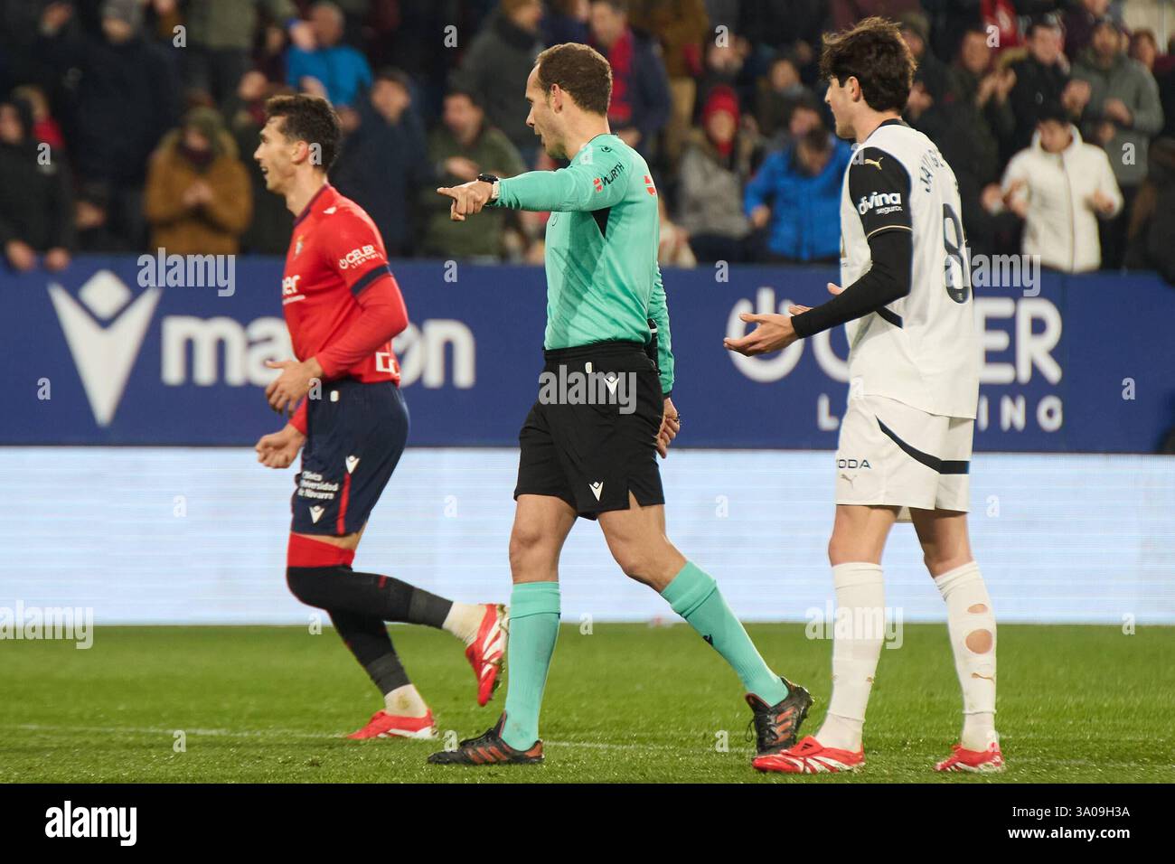 Pamplona, Spain. 2nd Mar 2025. Sports. Football/Soccer.Mario Melero Lopez (match referee) during ...