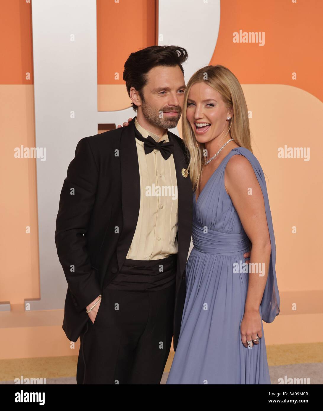 Sebastian Stan, Annabelle Wallis attend the 2025 Vanity Fair Oscar ...