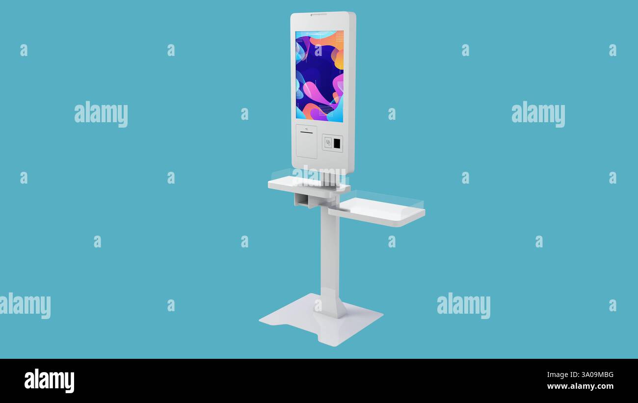 A 3D rendering of a Self Checkout Kiosk Stock Photo - Alamy