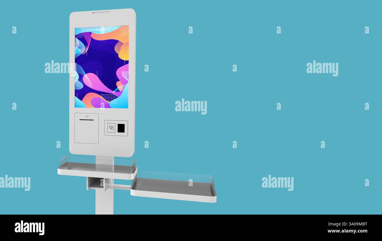 A 3D rendering of a Self Checkout Kiosk Stock Photo - Alamy