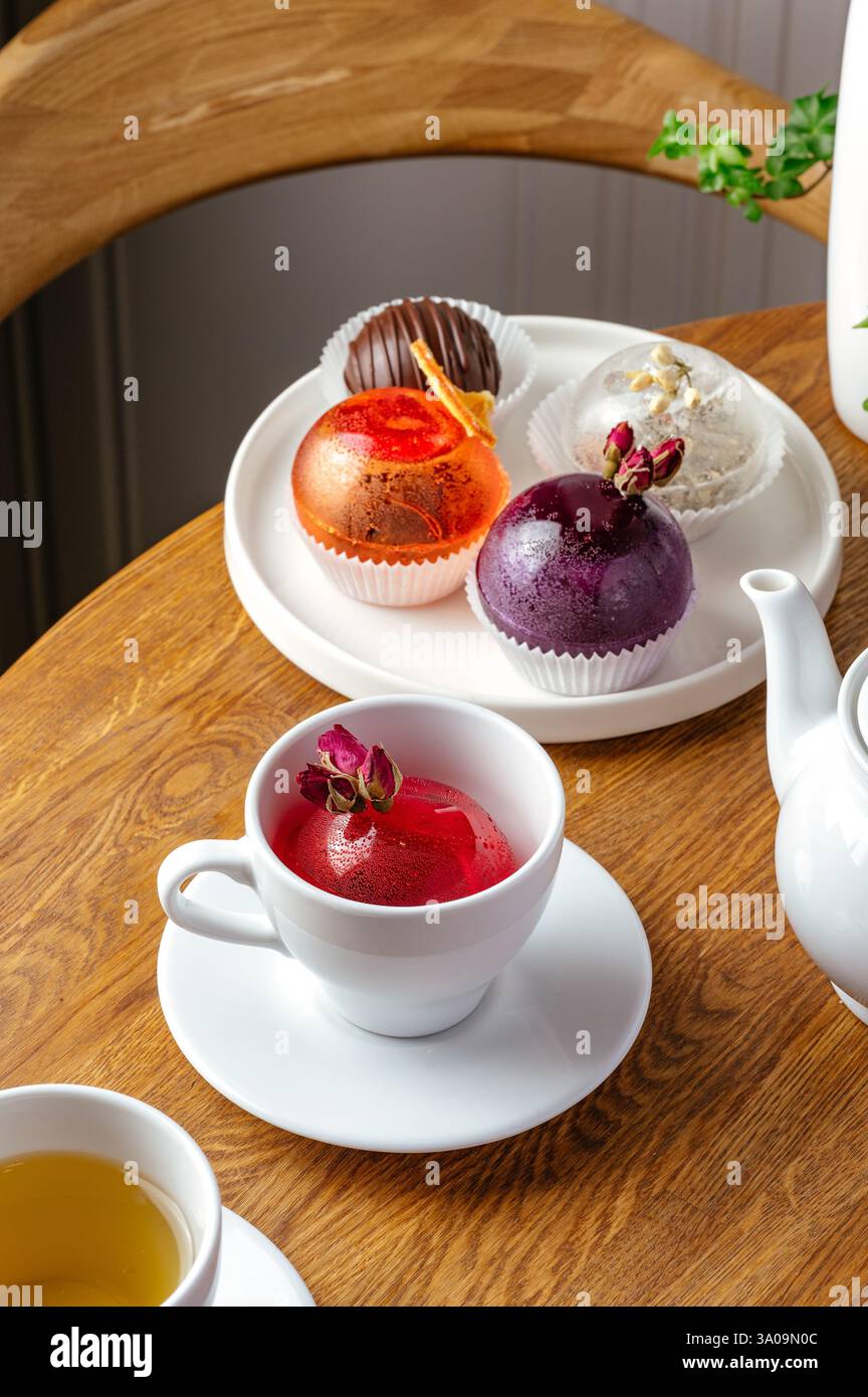 frozen fruit tea in a cup Stock Photo - Alamy