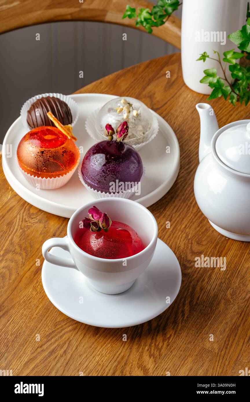 frozen fruit tea in a cup Stock Photo - Alamy