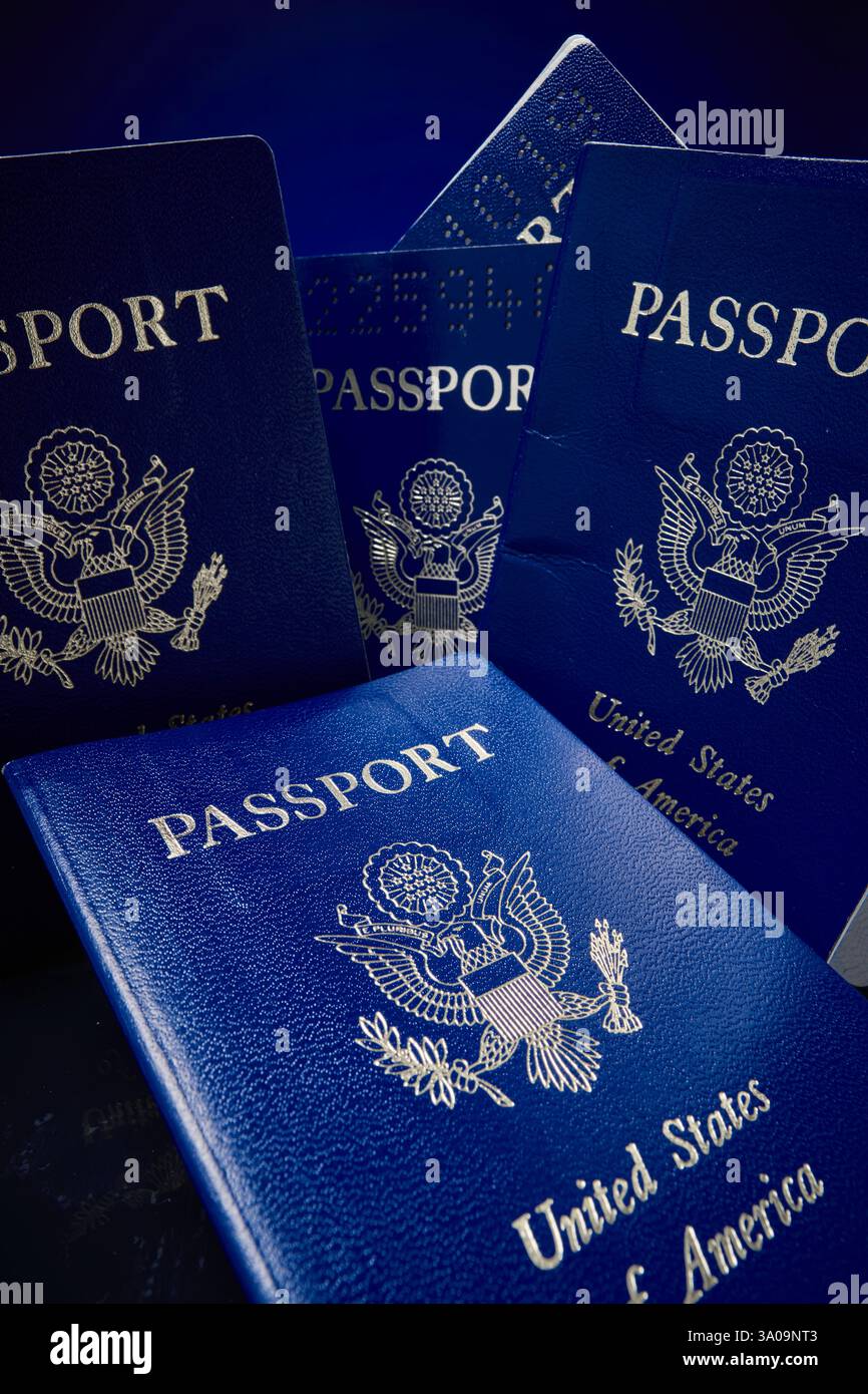 Collection of United States passports Stock Photo - Alamy