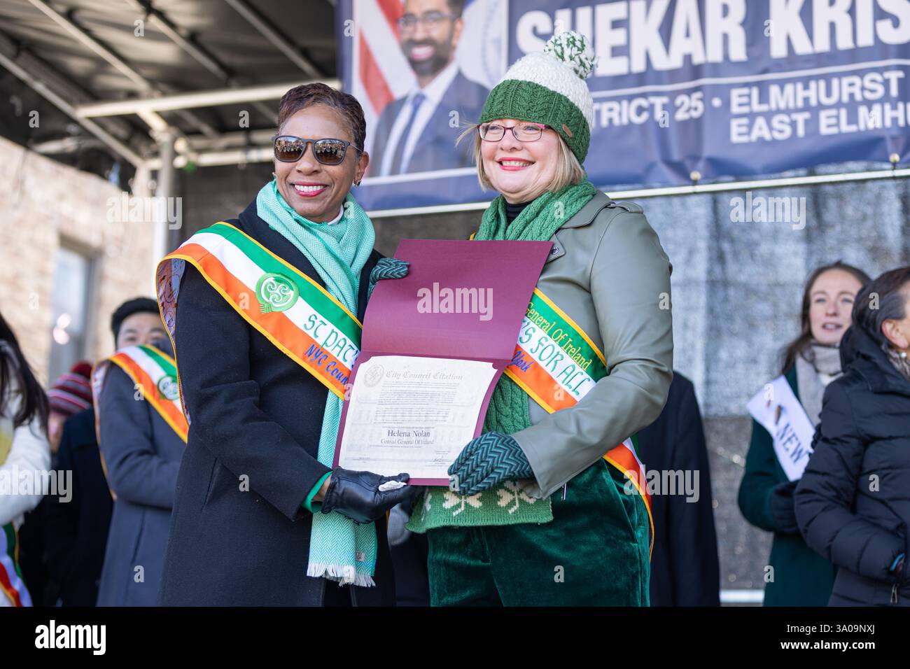 Adrienne E. Adams, Speaker of the New York City Council, presents a ...