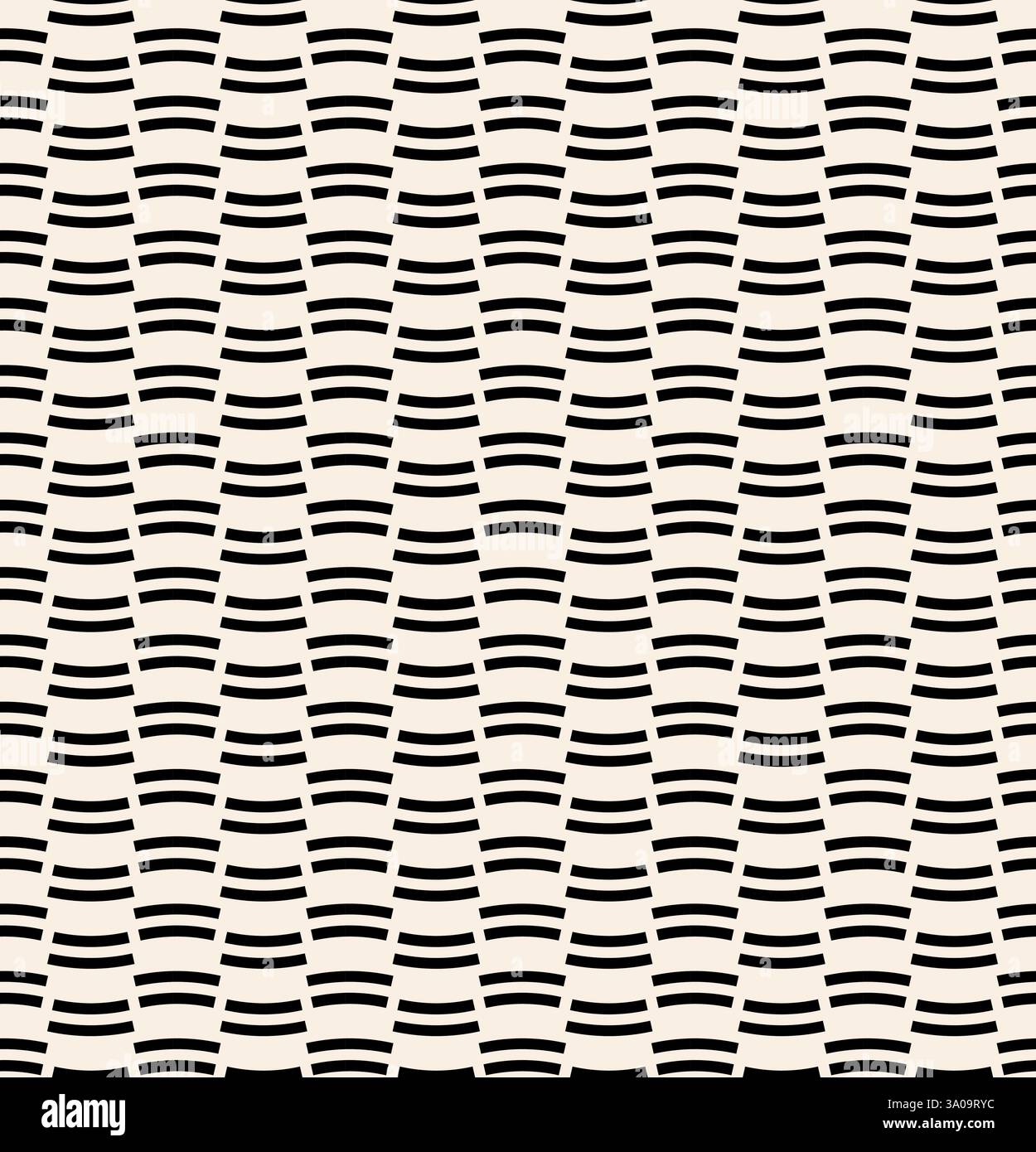 Black arc lines seamless patterns on beige background. Geometric thick ...