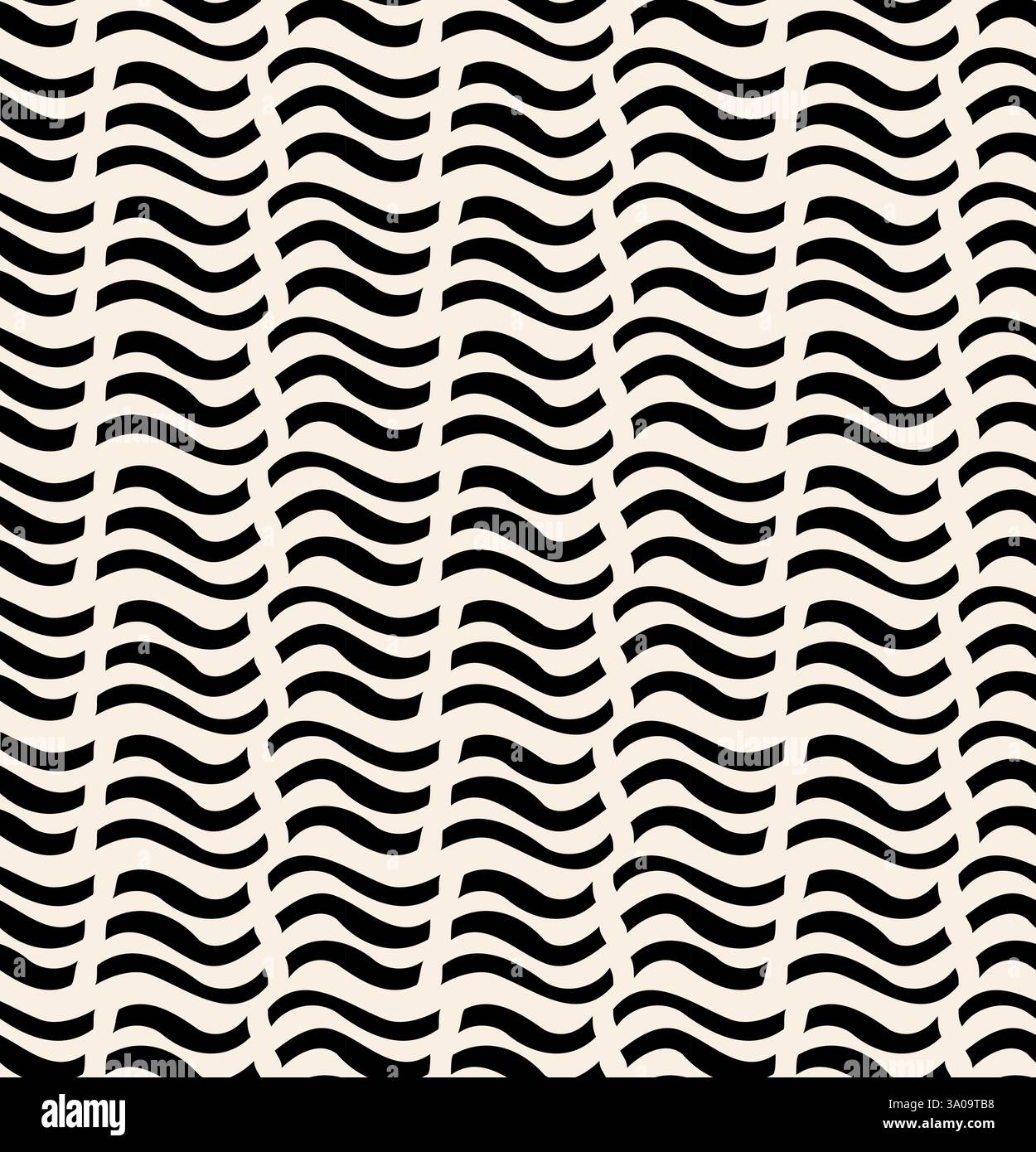 Black wavy uneven lines seamless patterns on beige background ...