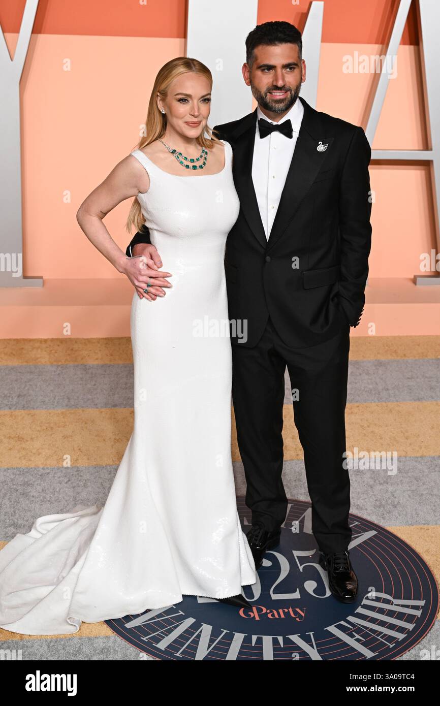Los Angeles, USA. March 2nd, 2025. Lindsay Lohan and Badder Shammas ...