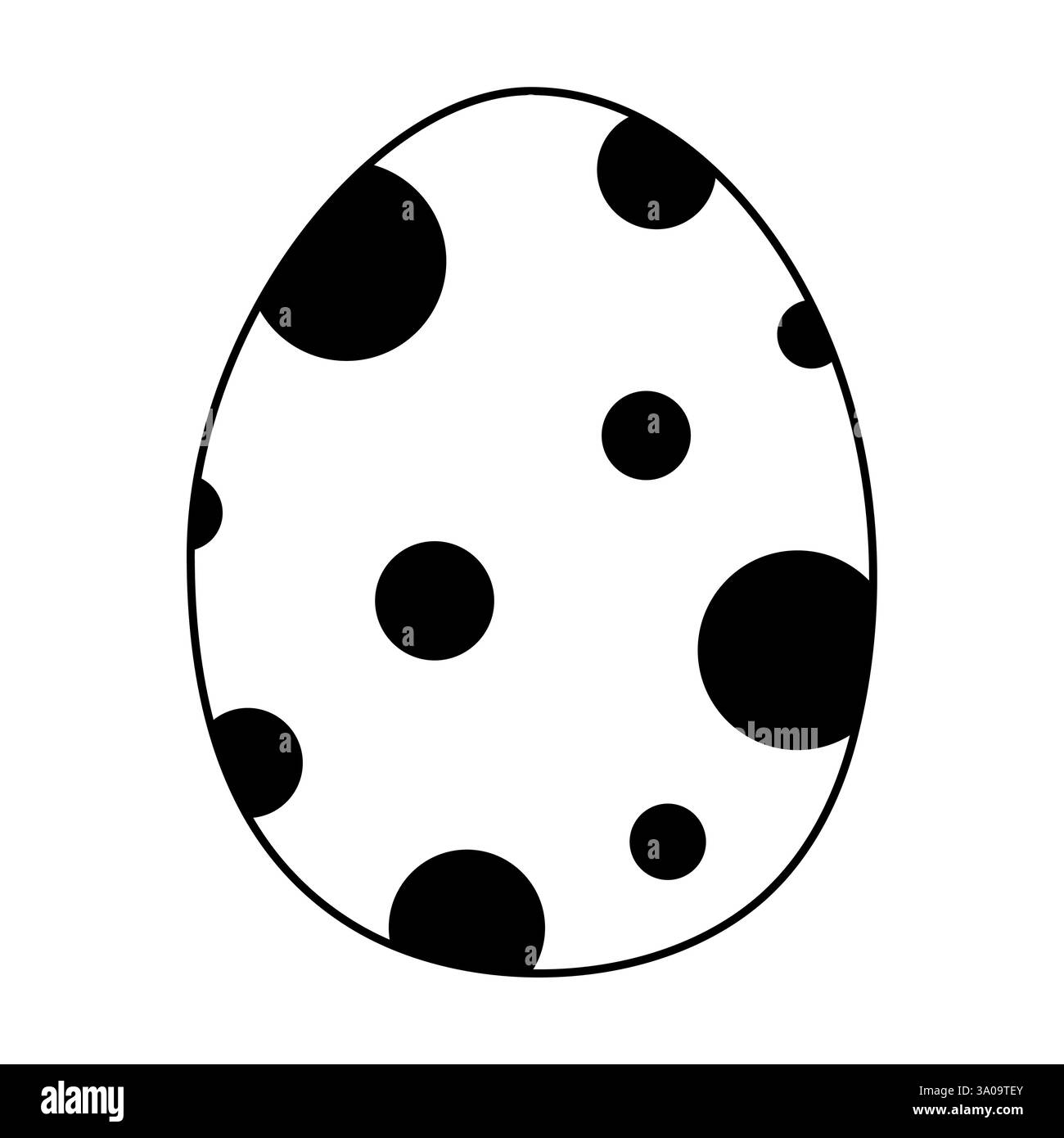 Polka dot egg design created with simple black and white illustration ...