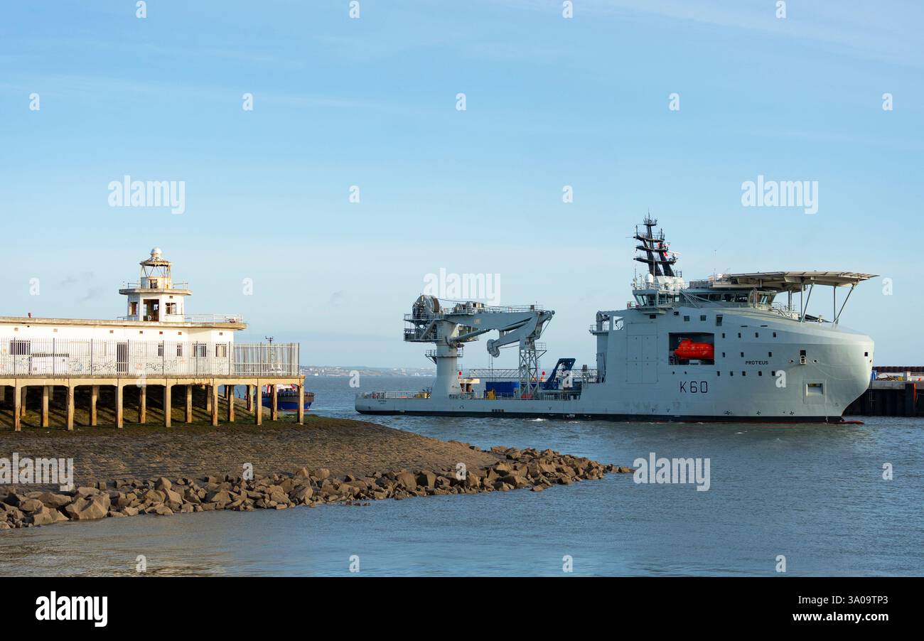 Edinburgh, Scotland, UK. 3rd March 2024. RFA Proteus arrives at Port of ...