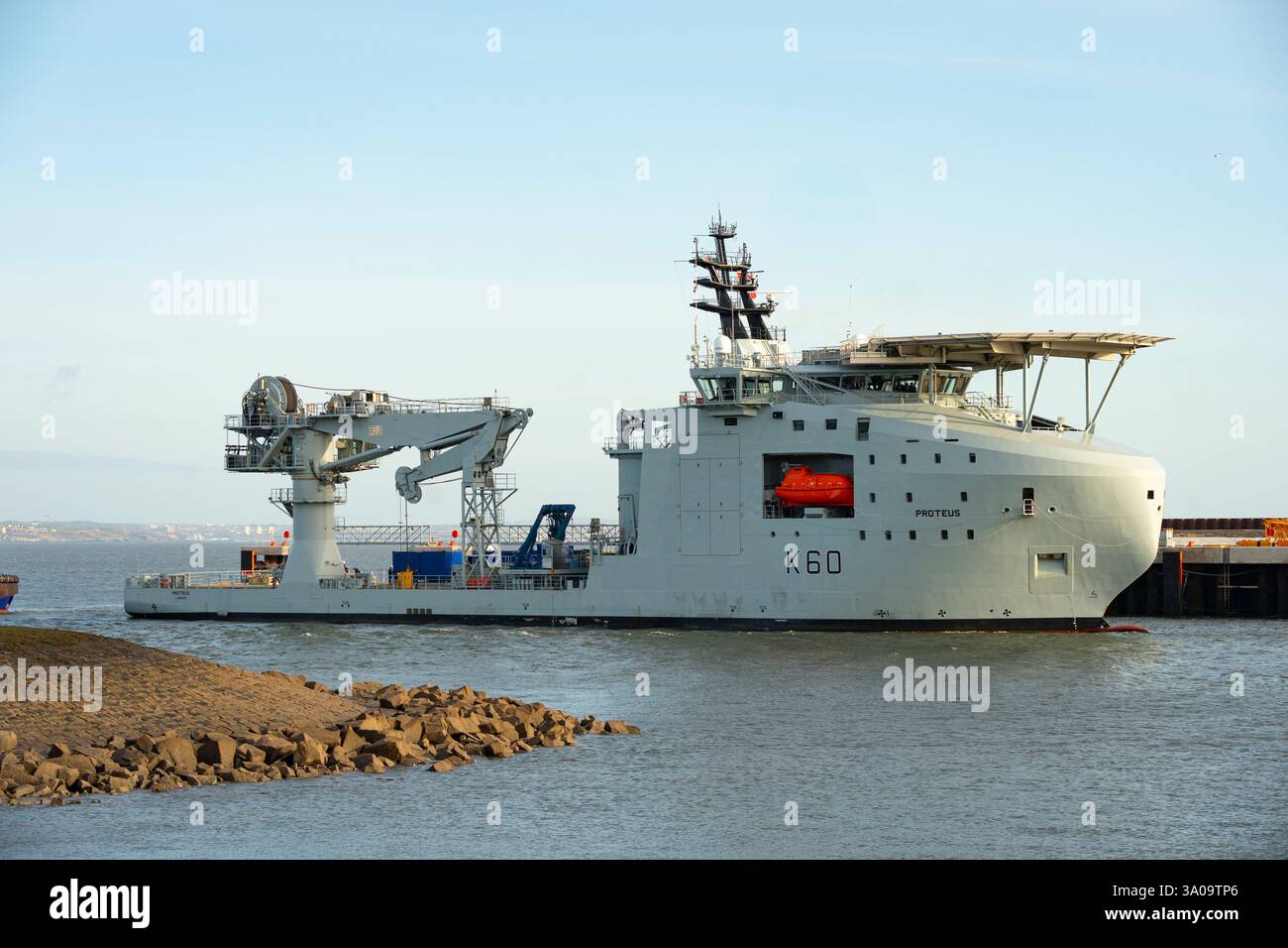 Edinburgh, Scotland, UK. 3rd March 2024. RFA Proteus arrives at Port of ...