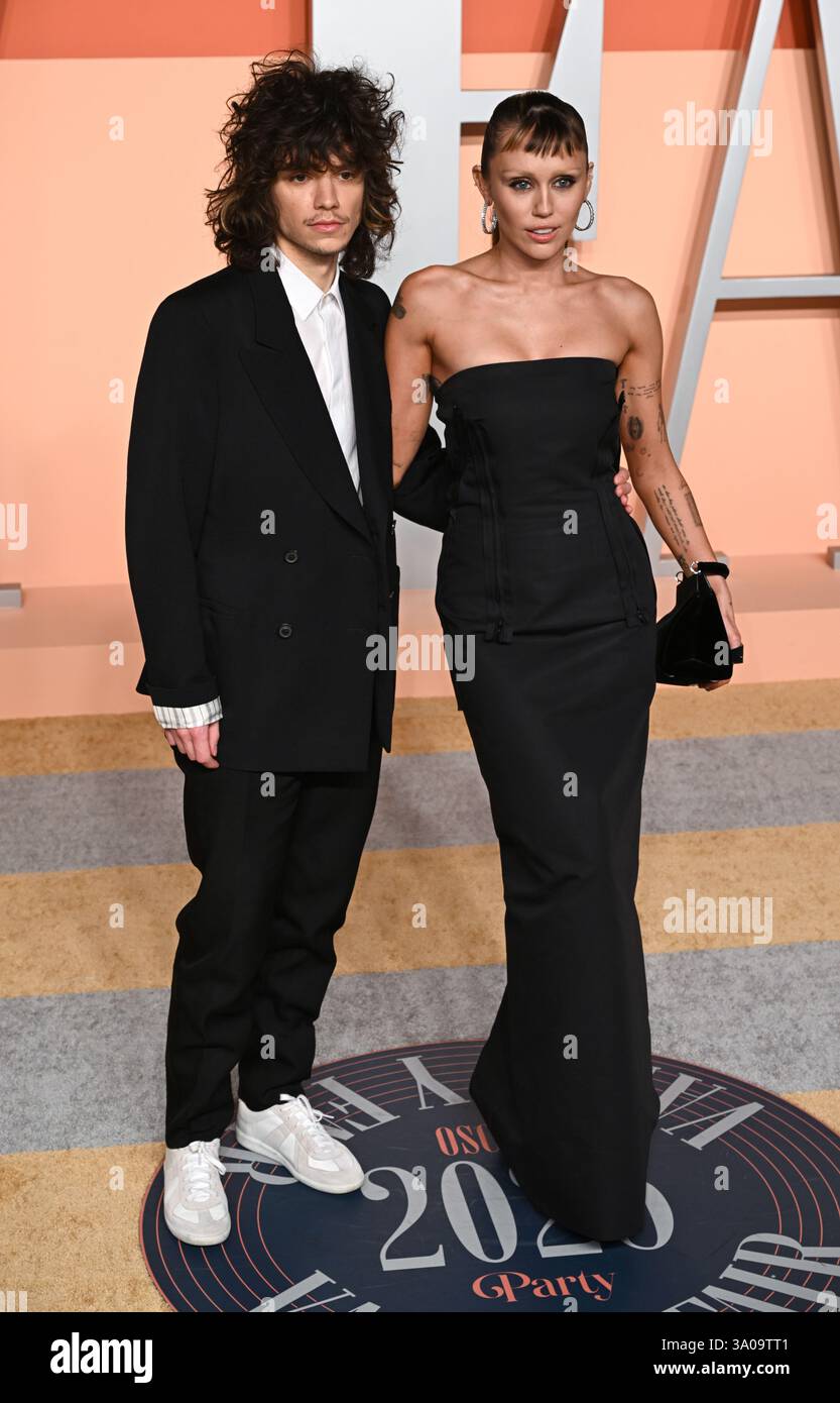 Los Angeles, USA. March 2nd, 2025. Maxx Morando and Miley Cyrus ...