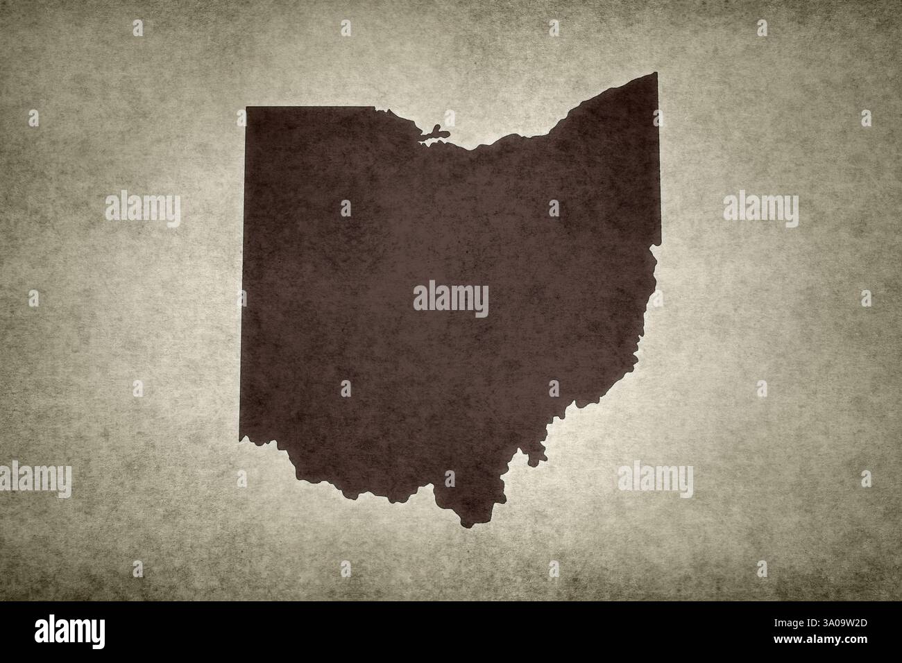 Grunge map of the state of Ohio (USA) printed on an old paper Stock ...