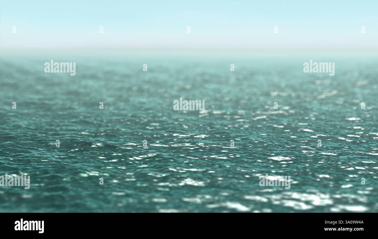 Green sea water background texture, side view, depth of field Stock ...