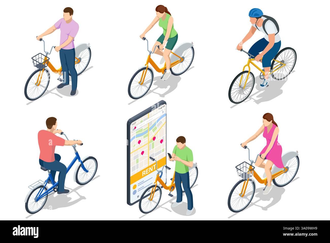 Perspective of bicycles Stock Vector Images - Alamy
