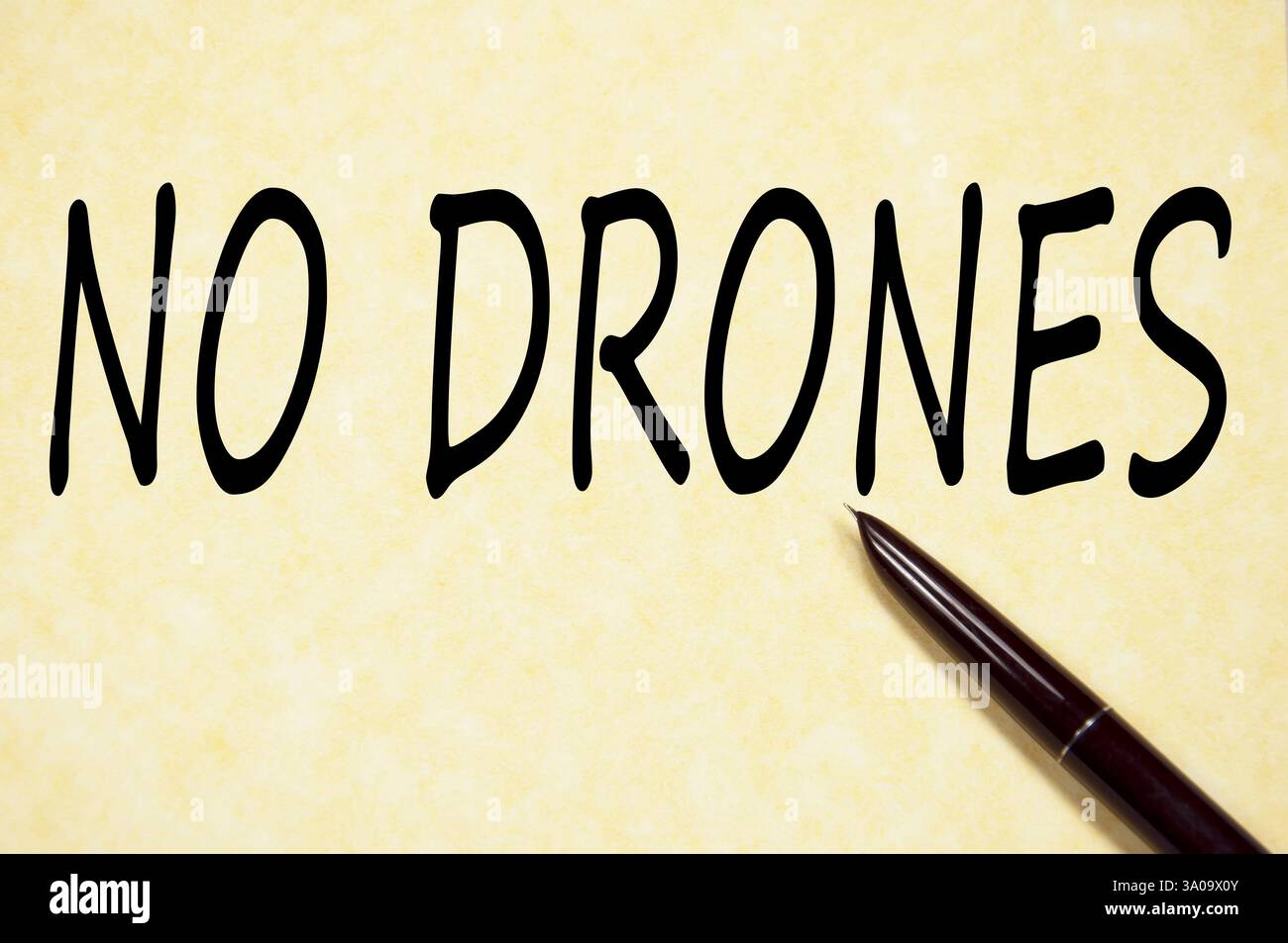 NO DRONES write on paper Stock Photo - Alamy