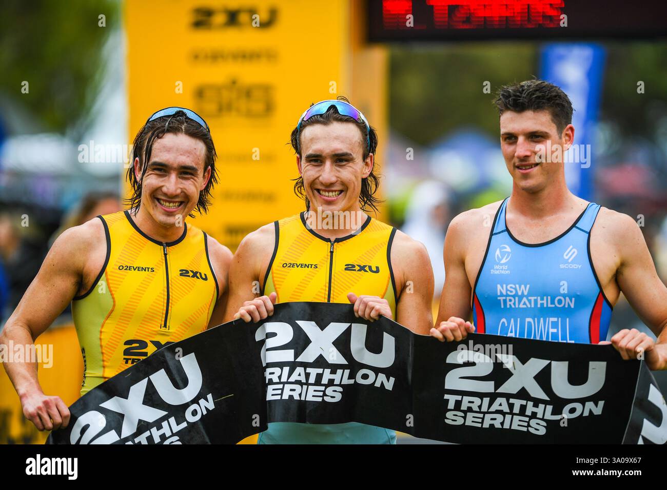 (L-R) Jayden Schofield, Luke Schoefield and Jack Caldwell are seen as 3 ...