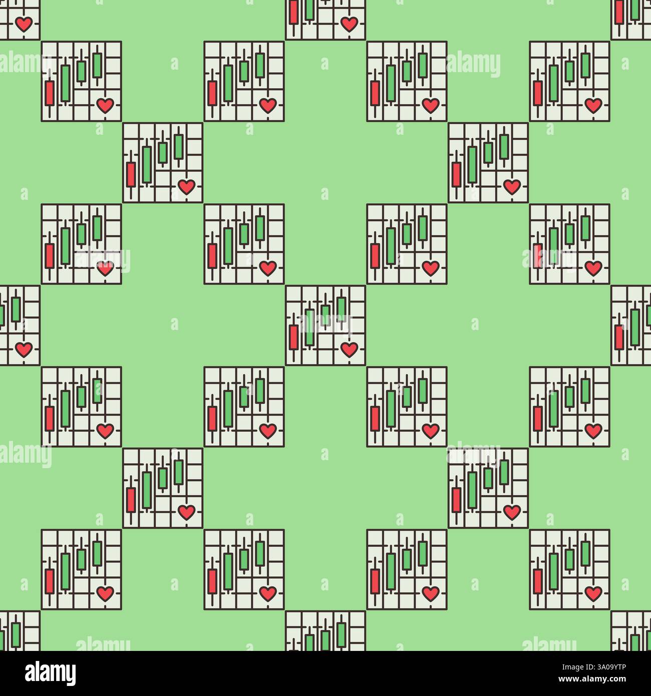 Financial chart with Red Heart vector I Love Investment and Trading ...