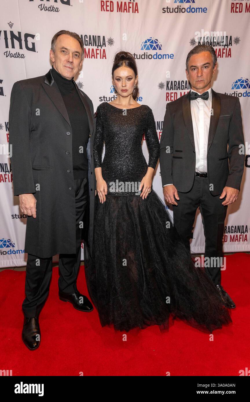 Ego Mikitas, Natasha Blasick und Konstantin Lavysh bei der Premiere des Kinofilms 'Karaganda ...