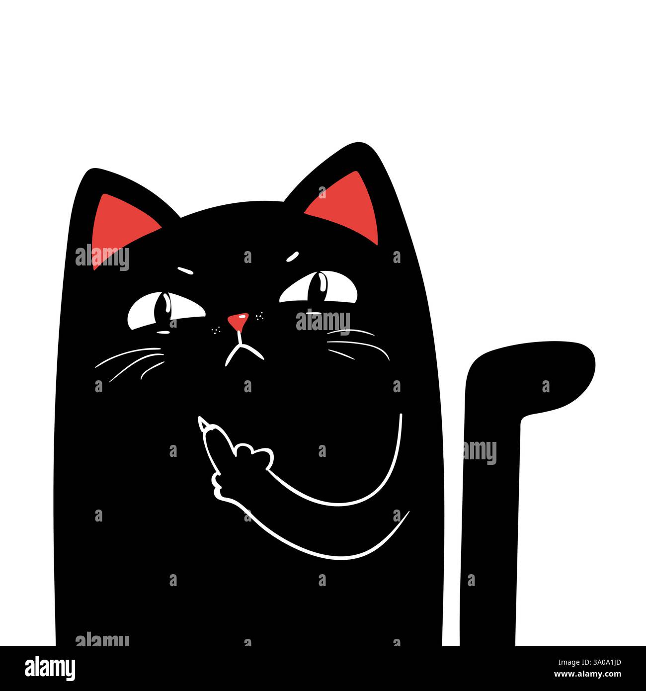 middle finger black cat. Vector illustration Stock Vector Image & Art ...