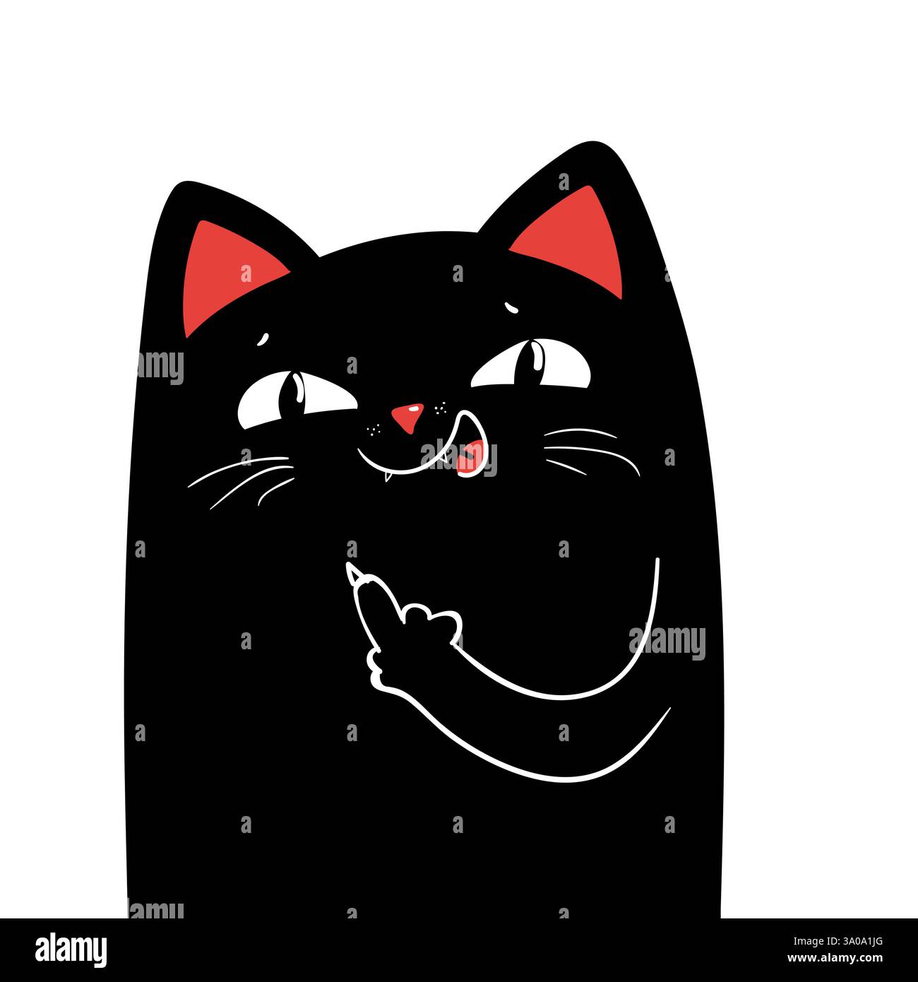 middle finger black cat. Vector illustration EPS 10 Stock Vector Image ...