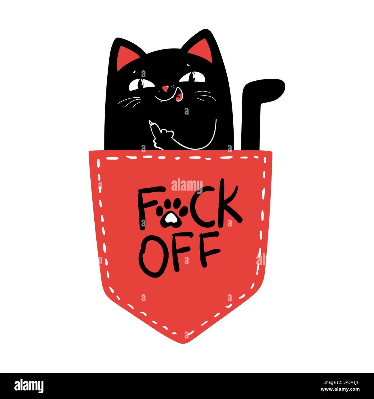middle finger black cat. Vector illustration Stock Vector Image & Art ...