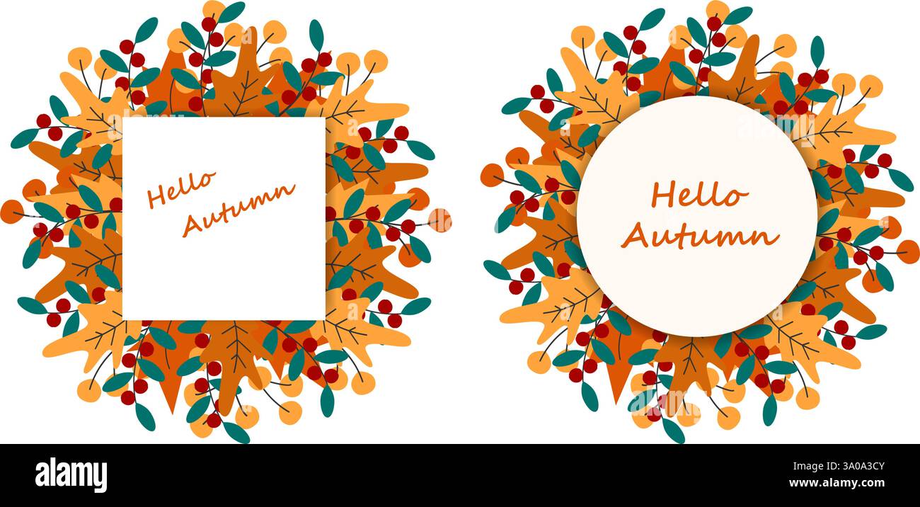 Hello Autumn Freehand lettering Quadratic and Circular Note Pages ...