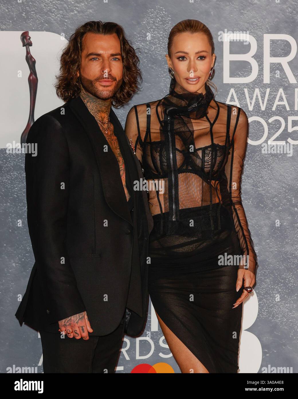London, UK. 01st Mar, 2025. Pete Wicks and Olivia Attwood attend The BRIT Awards 2025 held at ...