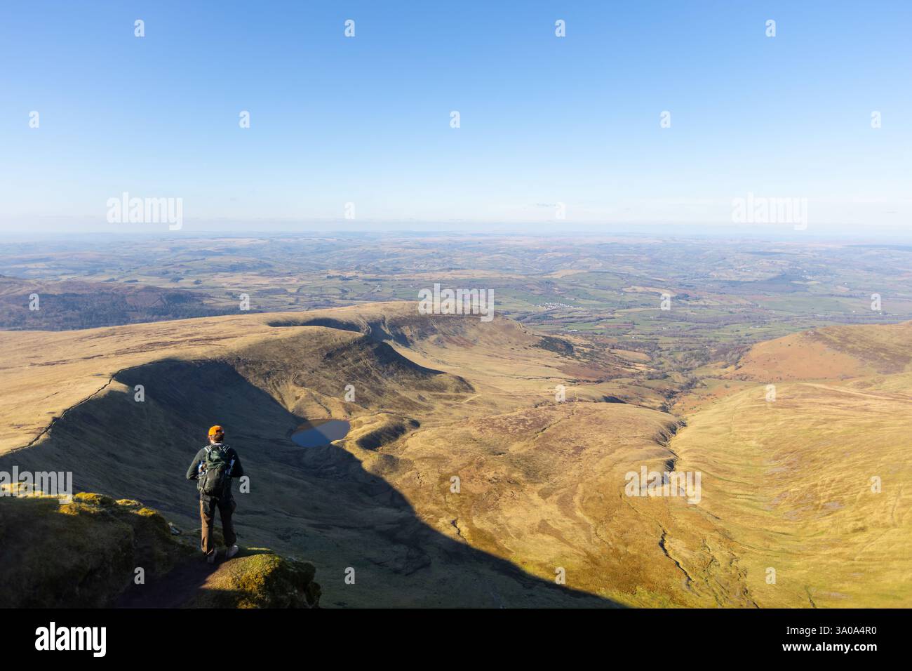 The view from the peak of Pen y fan, the highest peak in the Brecon ...