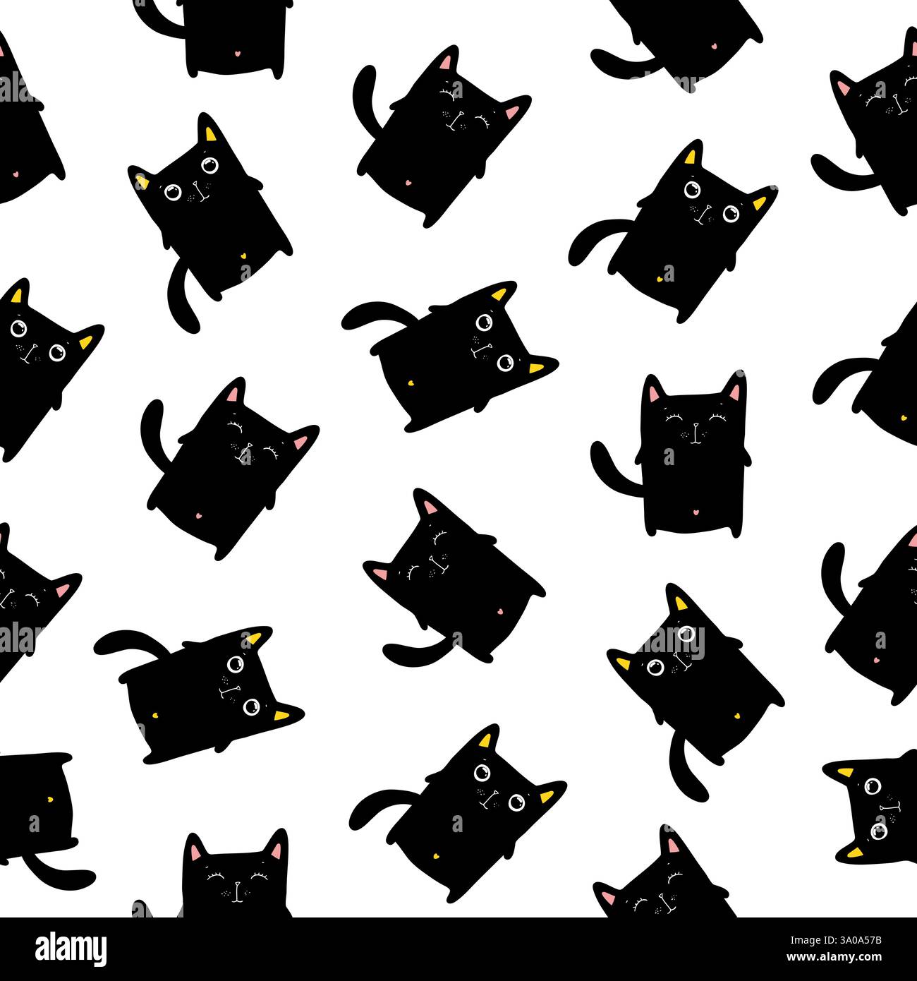 Smile cute cat seamless Cut Out Stock Images & Pictures - Alamy