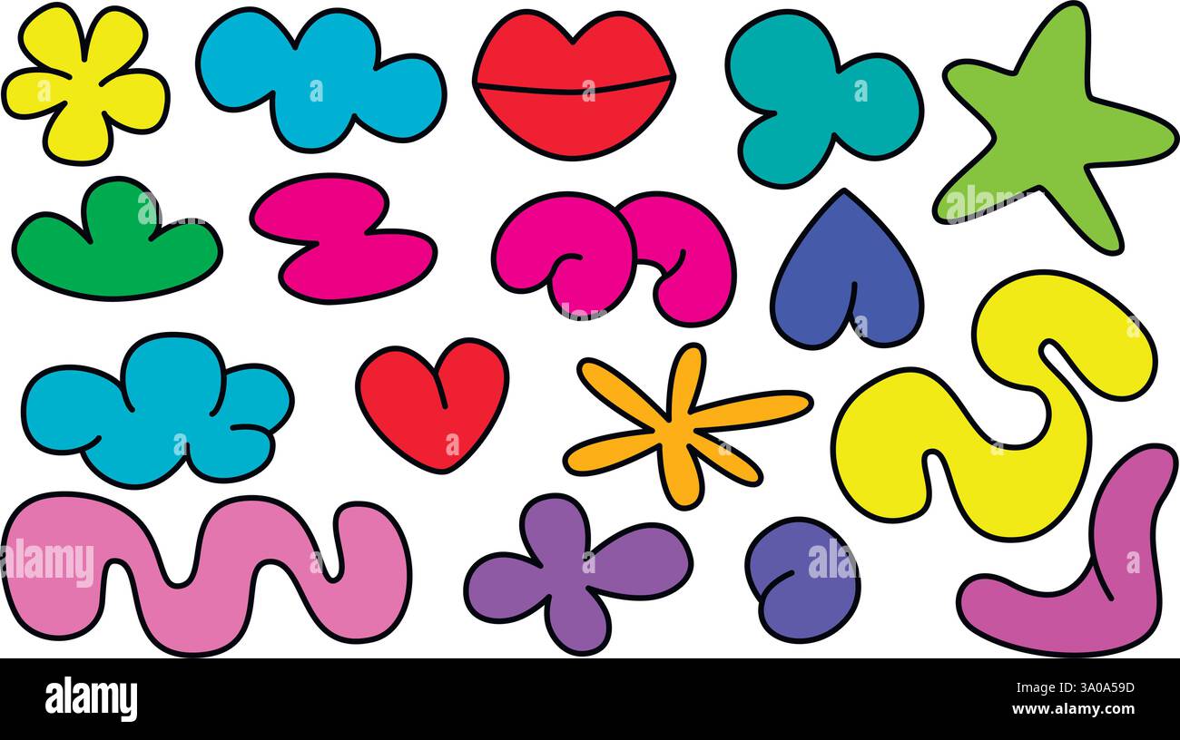 Neon colors graphic elements Cut Out Stock Images & Pictures - Alamy