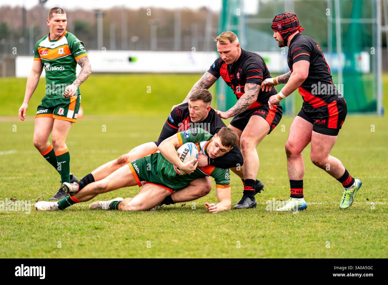 Hunslet, Leeds, UK. 2nd March 2025. AB Sundecks 1890 Cup: Hunslet RLFC v Widnes Vikings. Noah ...