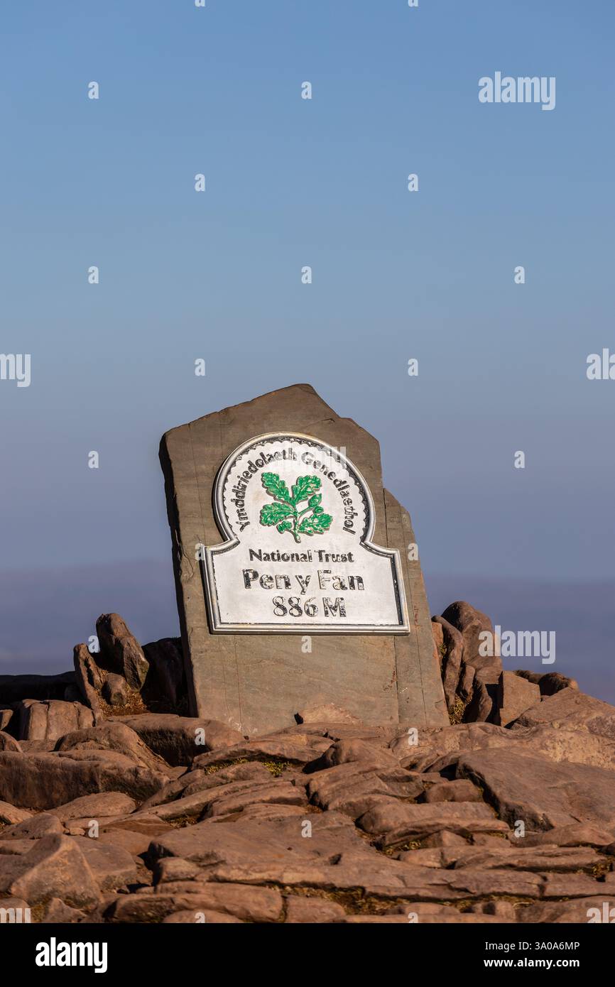 The view from the peak of Pen y fan, the highest peak in the Brecon ...