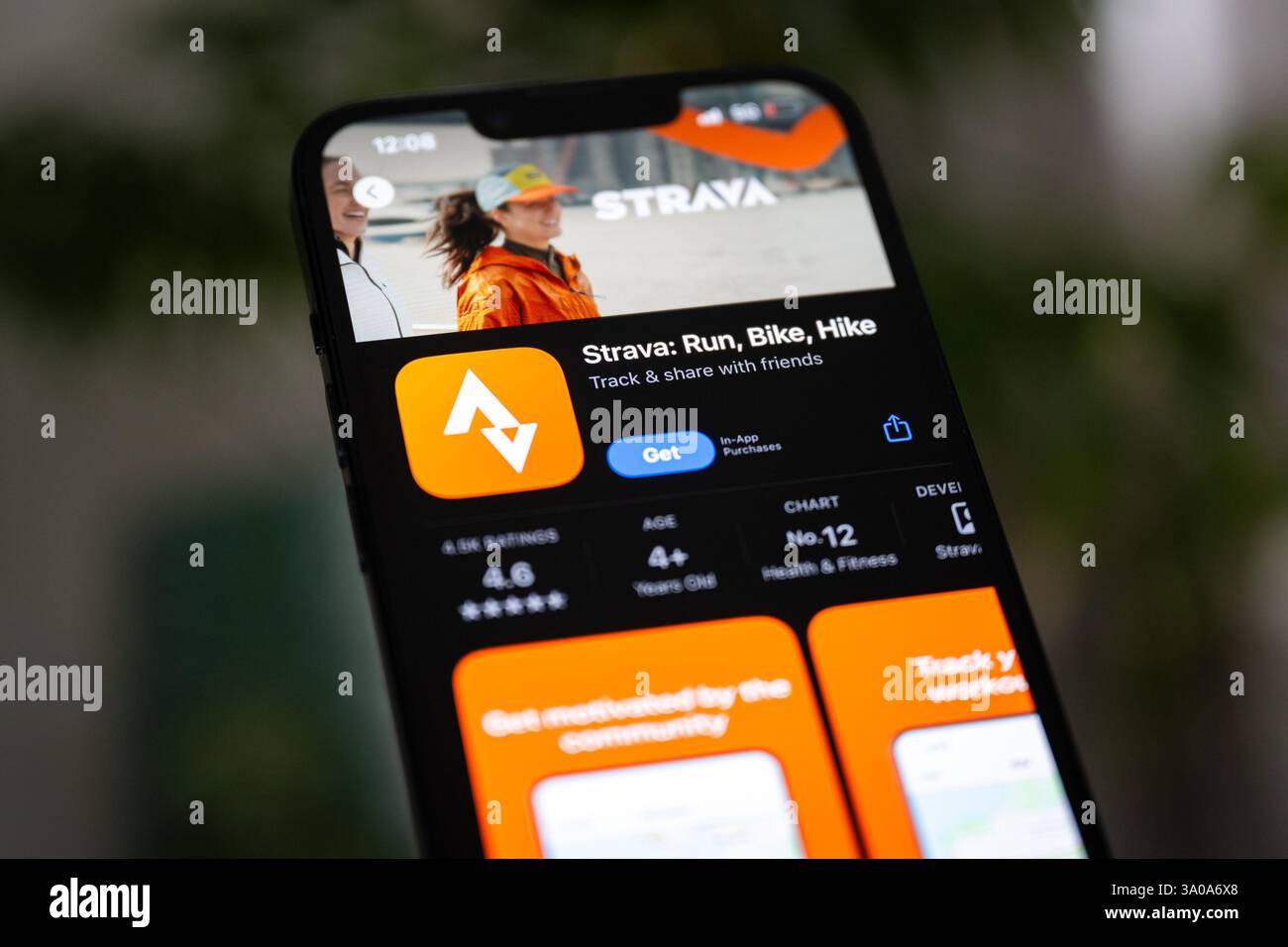 March 3, 2025, Poland: In this photo illustration a Strava app logo seen displayed on an Apple ...